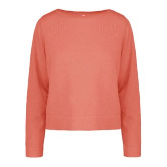 Bomboogie Femme, Pulls, Rouge, Taille: 44 FR Top en lin et coton &agrave; encolure bateau