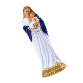 TOPBATHY Statue Der Heiligen Jungfrau Maria Jesuskind Kunstharz Katholisches Ornament Elegantes Wohndekor Katholizismus Gläubige