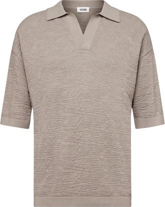 Drykorn Oversized Strick-Poloshirt aus Baumwolle mit Variokragen in