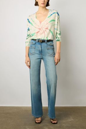 Gerard Darel Pull V &eacute;toile en lin - LANCE - Vert deau