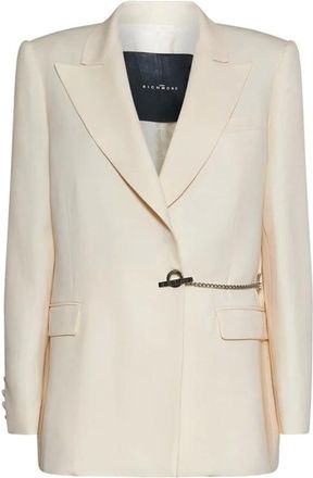 John Richmond Femme, Vestes, Beige, Taille: 40 FR Blazer monopetto chiusura gioiello
