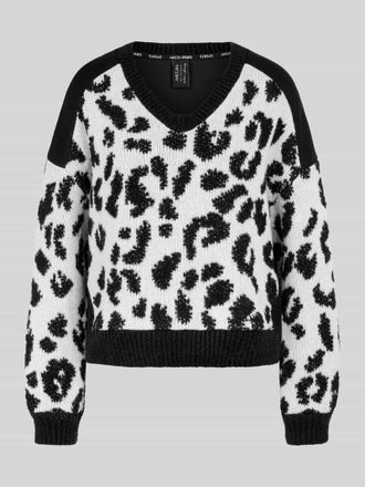 Marc Cain Strickjacke aus Alpaka-Woll-Mix mit Logo-Patch