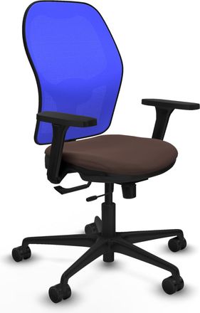 Piqueras y Crespo B&uuml;rostuhl, ideal f&uuml;r die Arbeit mit 3D-Armen, h&ouml;henverstellbare Lendenwirbelst&uuml;tze, ausgestattet mit Syncro/Traslack und injiziertem Schaumstoff, Blau