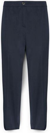 Elena Miro Femme, Pantalons, Bleu, Taille: 54 FR Pantalon droit en satin stretch