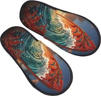 Generic Chaussons Planche De Surf Colorée Avec Semelle Caoutchouc Pantoufles Épais Slippers Pour Hiver Unisex Hôtels M