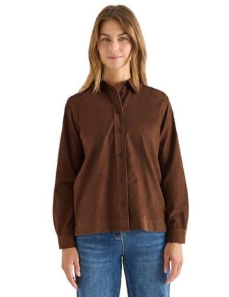 Cecil 3412160 Chemise en Velours c&ocirc;tel&eacute;, Mocha Caramel, L Femmes