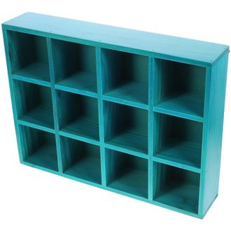 Supvox Wandregal 12 F&auml;cher Vintage Blau Wandmontage Wandh&auml;nger Aufbewahrungsregal f&uuml;r Modell und Figurenpr&auml;sentation