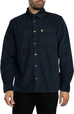 Lyle & Scott Homme Chemise en Velours C&ocirc;tel&eacute;, Dark Navy, L