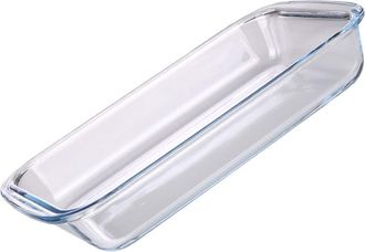 PartyKindom Rechteckige Schale Aus Gehärtetem Glas Hitzebeständig Mikrowellengeeignet Allzweck Servierplatte Für Salat Dessert Und Haushalt