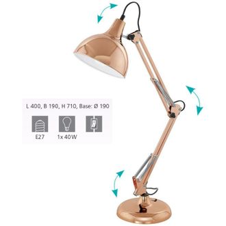 Eglo Lampe &agrave; poser Borgillio - Cuivre