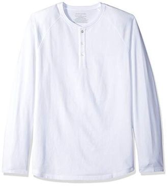Amazon Essentials Chemise en henley à manches longues et coupe classique pour homme,blanc,US M (EU M)