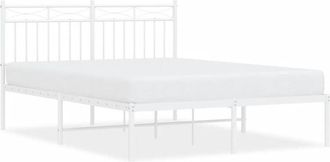 vidaXL vidaXL Metallbettgestell mit Kopfteilen Wei&szlig; 140x200 cm