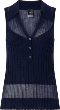 Pinko Pinko, Femme, Tops, Bleu, Taille: 42 FR Foschia Canotta