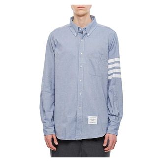 Thom Browne Homme, Chemises, Bleu, Taille: L Chemise Boutonn&eacute;e 4 Barres
