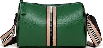 Generic Sac &agrave; bandouli&egrave;re en cuir de vache pour femme, petit sac &agrave; main cylindrique, sac &agrave; bandouli&egrave;re tendance, sac &agrave; bandouli&egrave;re d&eacute;contract&eacute;, Vert, Small
