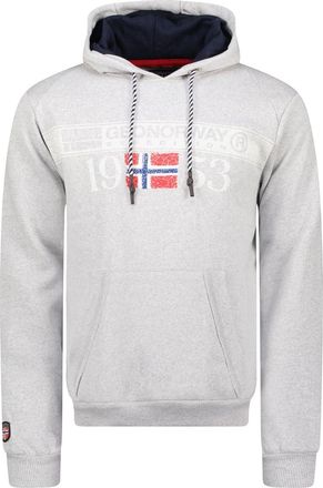 Geographical Norway Fastlife Men - Kapuzenpullover Zip Tasche Mann - Sweatjacke Pullover Logo Langarm Warm - M&auml;nner Jahreszeit Fr&uuml;hling Sommer Herbst Winter (Hellgrau L)