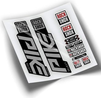 Generico Ref: VP388 Aufkleber, kompatibel mit Rock-Shox PIKE SELECT 2019-2022 MTB, Sticker, Aufkleber, Aufkleber für Mountainbikes, (verchromtes Silber)