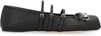 Gucci Womens Leather Ballet Flats Black Lamb Ballerina Shoes