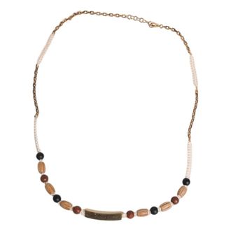 Dolce & Gabbana unisex, Accessoires, Jaune, Taille: ONE Size Collier avec Pendentif Logo Perl&eacute;