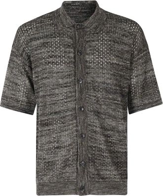 Roberto Collina Homme, Chemises, Brun, Taille: 2XL Camicia MC Punto Rete Mouline