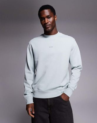 Boss Orange by Hugo Boss Wesmall - Sweatshirt in Grau mit Rundhalsausschnitt und farblich abgestimmtem Logo