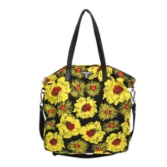 Prada Pre-owned Tessuto Tote Bag mit Blumenmuster - - Pre-owned - Damen - Gelb - ONE SIZE