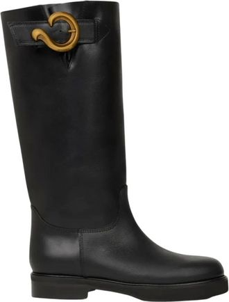 Etro Bottes en cuir avec boucle Paisley - Femme - Chaussures - Noir - Taille: 37 EU