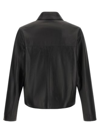 Ami Lamb Leather Jacket - Black