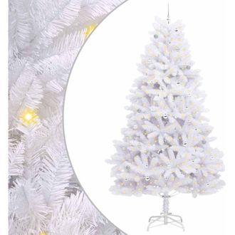 vidaXL K&uuml;nstlicher klappbarer Weihnachtsbaum Wei&szlig; 300 cm PVC und Stahl vidaXL