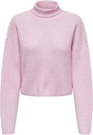 Only Only Femme Onlmelanie L/S &Agrave; Col Roul&eacute; KNT Pull en Tricot, Pink Lady, XS EU
