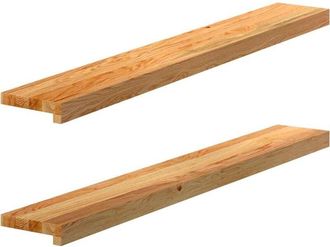 vidaXL Vidaxl - Appuis de fenêtre 2 pcs marron clair bois de chêne massif