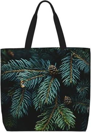 Generic Branches De Pin Sac &Agrave; Bandouli&egrave;re Pliable Sacs De Courses Grand Sac Fourre-Tout Pour Plage Gym Shopping