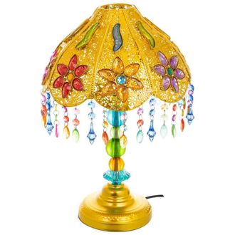 Wanderlust Deco Lampe aus Metall und bunten Acrylglasperlen, 30 x 30 x 50 cm