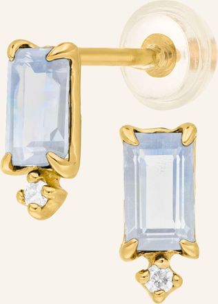 Leaf Ohrstecker Mondstein Aus 14 Karat Gelbgold gold