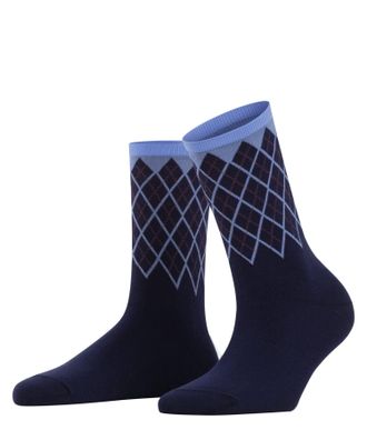 Burlington Damen Socken Mayfair W SO Baumwolle gemustert 1 Paar, Blau (Marine 6120), 36-41