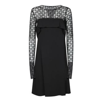 Givenchy Schwarzes Samt Langarm Peplum Kleid - - Dresses - Damen - Schwarzk - XS
