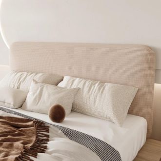 Generic Stretch Bettkopfteil Bezug Queen King Full Size Kopfteil Bezug Staubschutzh&uuml;lle f&uuml;r Schlafzimmerdekoration Beige Kalifornisches Kingsize Bett: 170-190