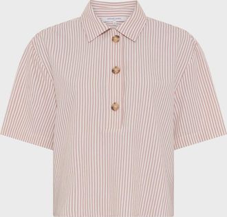 Gerard Darel Chemise ray&eacute;e &agrave; manches courtes - CAZIA - Rose