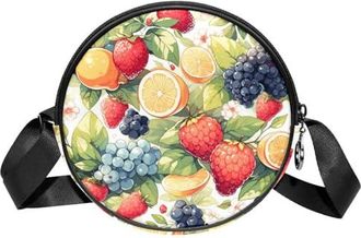 Generic Sac &agrave; bandouli&egrave;re Circle pour femme, petit sac &agrave; bandouli&egrave;re color&eacute; avec fermeture &eacute;clair, bretelles r&eacute;glables, sac &agrave; main rond d&eacute;contract&eacute; pour femme
