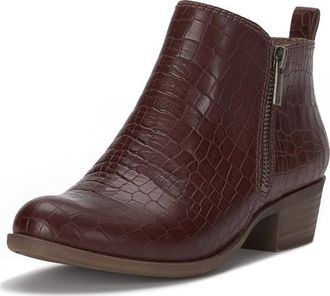 Lucky Brand Bottines Basel pour femme, Croco brun clair, 39 EU