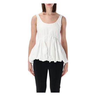 R&oacute;he Femme, Tops, Blanc, Taille: 36 FR Voluminous Peplum Top