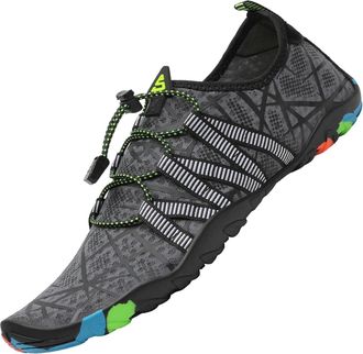 Saguaro Badeschuhe Herren Damen Wasserschuhe Unisex Schwimmschuhe Atmungsaktiv rutschfest Schnell Trocknend Surfschuhe Outdoor Sport Grau 38 EU