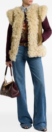 Etro Embroidered Lambskin Gilet - Beige