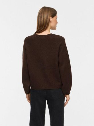 Vila Strickpullover VISAPNA O-NECK L/S KNIT TOP/PB/1 mit Rundhalsausschnitt, aus Strick, Regular Fit