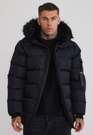 Siksilk Herren Schwarze Explorer Parka XXL