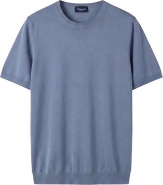 Drumohr Homme, Tops, Bleu, Taille: M T-Shirt en Coton