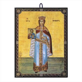 NKlaus Ikone Heilige Theodora 9,7x13,5x1,2cm Christliche Ikone orthodox aus Griechenland 60061