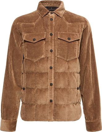 Moncler Moncler Doudoune-chemise Gelt C&ocirc;tel&eacute;e, Homme, Marron, Taille: 0