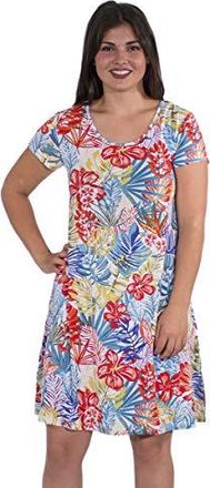 Coline Robe Courte Tropique été - Couleur : Blanc - Taille : XL