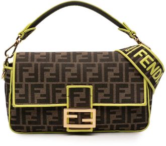 Fendi Hobo Bags - Zucca Embroidered Canvas Baguette Satchel - Gr. unisize - in Braun - für Damen